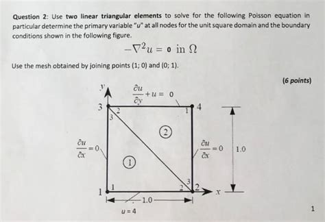 Solved Question Use Two Linear Triangular Elements To Chegg