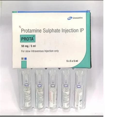 Protamine Sulphate Injection 50 Mg Prota 1x5 Ml Vial At ₹ 48 Piece In Nagpur