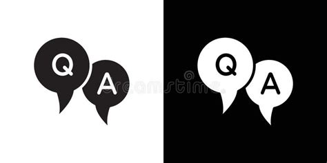 Questions And Answers Icon Vector Flat Thin Line Illustration Stock Illustration Illustration