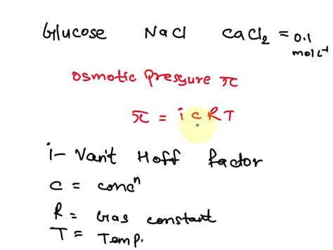 Solved The Osmotic Pressures Of Equimolar Solutions Of Baclâ‚‚ Nacl And Sucrose Will Be In