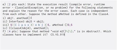 Solved E Pts Each State The Execution Result Compile Chegg