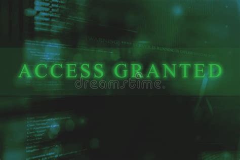 `access Granted` At Computer System Screen Stock Illustration