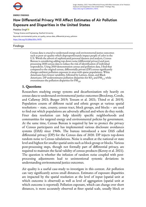 Pdf How Differential Privacy Will Affect Estimates Of Air Pollution