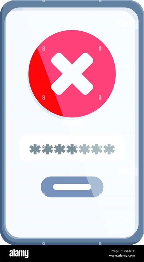 Smartphone Wrong Password Icon Cartoon Vector Incorrect Safety System Reset Smartphone Wrong