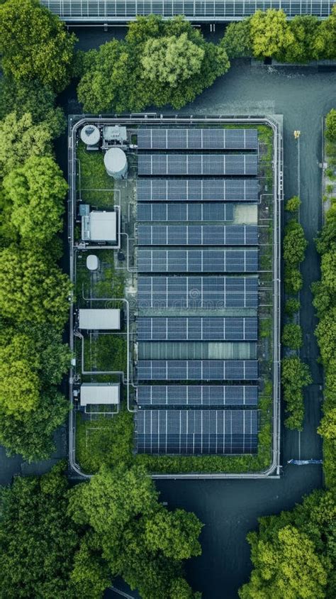 Green Data Center Powered By Renewable Energy Featuring Innovative Cooling Stock Illustration