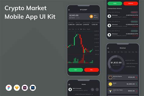 加密市场移动应用app Ui Kit Fig Psd Sketch Xd 云瑞设计