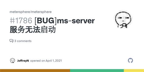 Bug Ms Server服务无法启动 · Issue 1786 · Meterspheremetersphere · Github