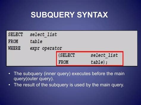 Sql Subquery Pptx
