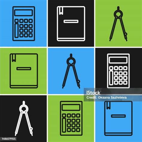 선 계산기 그리기 나침반 및 노트북 아이콘을 설정합니다 벡터 건축에 대한 스톡 벡터 아트 및 기타 이미지 건축 건축가