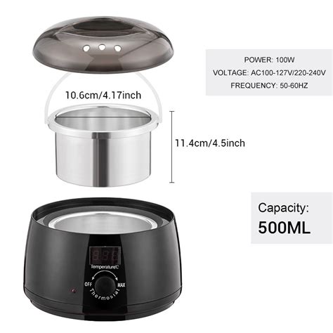 Badu Bg Обезкосмяване Машина за топене на восък Нагревател Восъчни зърна 10 стикера за дърво