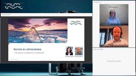 Nordic Hex Service Webinar Swedish Alfa Laval Corporate
