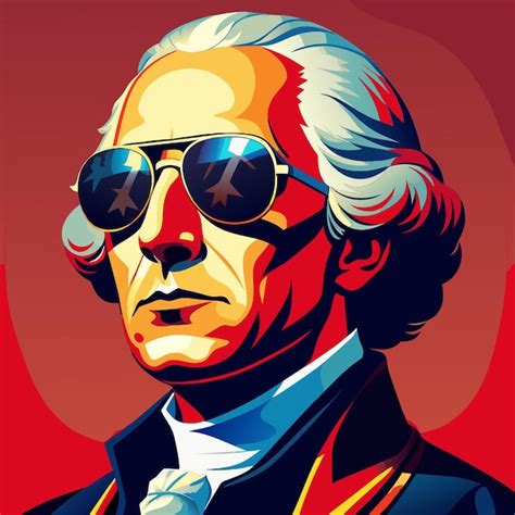 George Washington From The 1 Dollar Bill Wearing Aviator Sunglasses