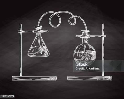 Croquis Dobjets De Laboratoire Chimique Verrerie Pour Une Expérience