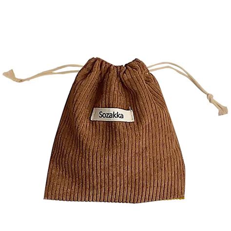 Tnobhg Drawstring Cosmetic Bag Cosmetic Bag Portable Corduroy Makeup