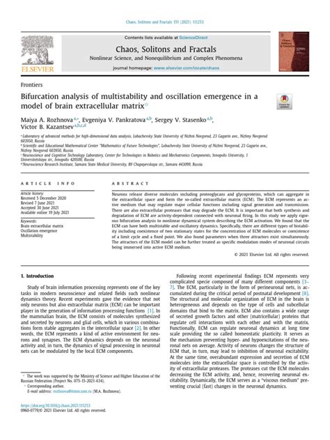 Bifurcation Oscillation Model Brain Extracellular Matrix Chaos Sf 2021 Pdf