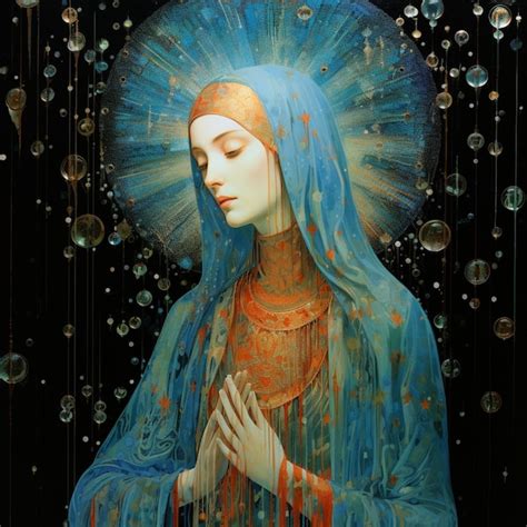 Premium Ai Image Catholic Icon Mother Mary Is An Alien Mermaid