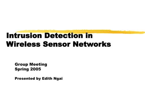 Ppt Intrusion Detection In Wireless Sensor Networks Powerpoint