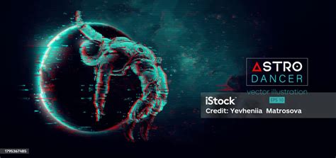 젊은 힙합 댄서 브레이크 댄스 남자 우주 비행사 우주 액션 지구 화성 행성의 추상적인 실루엣 벡터 3d 렌더링 그림 건강한 생활방식에 대한 스톡 벡터 아트 및 기타 이미지