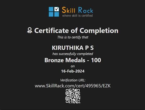 Kiruthika P S On Linkedin Skill Rack Coding Platform 💫 For Achieving 100 Medals 💫
