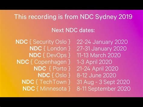 Ndc Conferences Talk Lightning Talks From Ndc Conferences Class Central