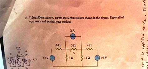 SOLVED Texts 13 15 Pts Determine V Across The 5 Ohm Resistor Shown In The Circuit Show All