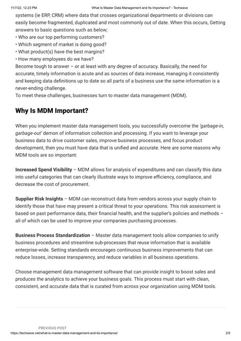 Ppt What Is Master Data Management And Its Importance Techwave Powerpoint Presentation Id