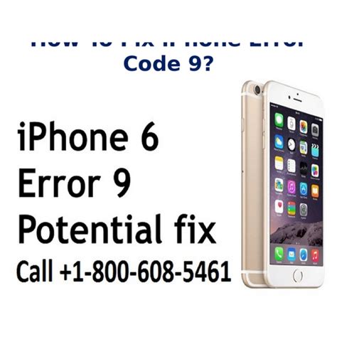 How To Fix Iphone Error Code 9 Call 1 800 608 5461
