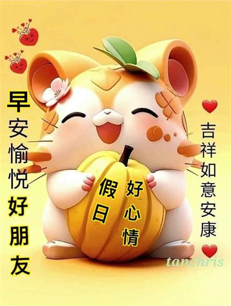 Cute Good Morning Mouse With Pumpkin Get Well Soon In Chinese Images