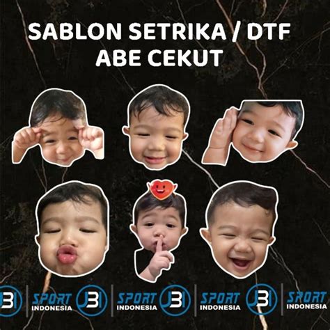 Jual Sablon Gambar Muka Abe Cekut Stiker Abe Abraham Sablon Dtf