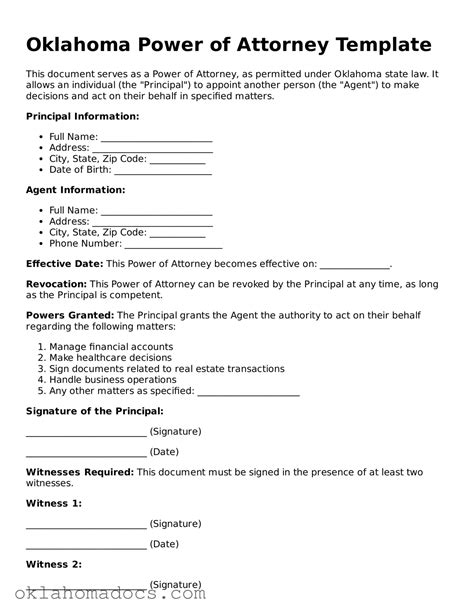 Prepare Your Oklahoma Power Of Attorney Using Our Fillable Template