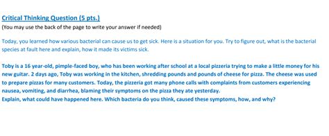 solved critical thinking question 5 pts you may use the