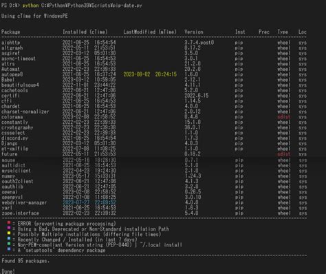【python】pipでインストールした日付を確認する方法【pip Date】