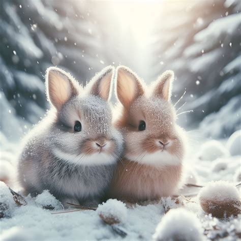 Cute Snow Bunnies Ai Generated Artwork Nightcafe Creator