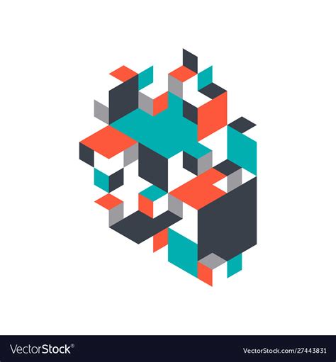 Abstract Background Decorative With Isometric Vector Image