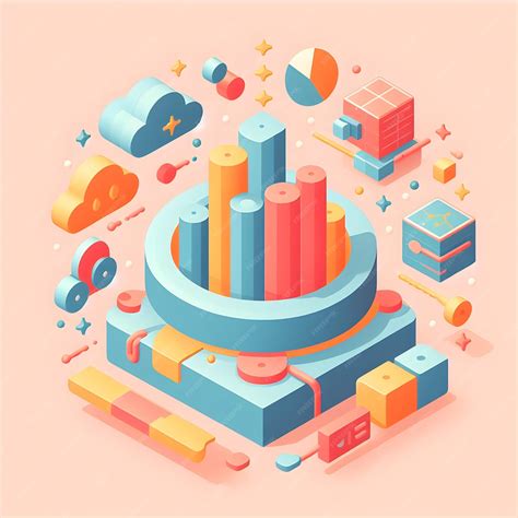 Premium Photo 3d Flat Icon Minimal Cute Style Pastel Tone Big Data Analytics Transforming
