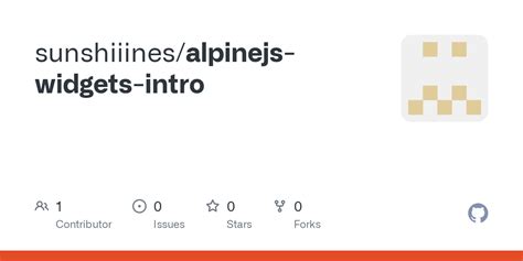 Github Sunshiiinesalpinejs Widgets Intro