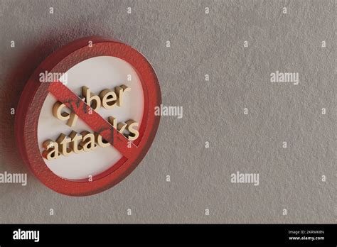 Beautiful Abstract Illustration Cyber Attack Forbidden Prohibiting Sign Prohibition Warning