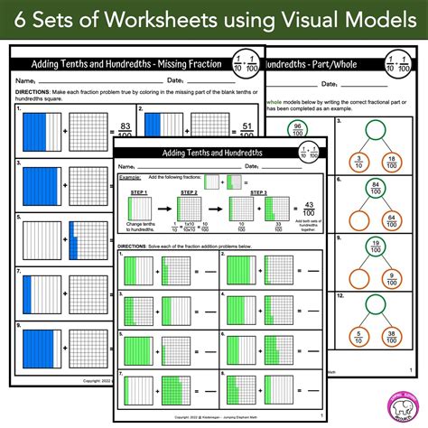 Adding Tenths And Hundredths Google Slides And Worksheets Fractions Bundle Made By Teachers