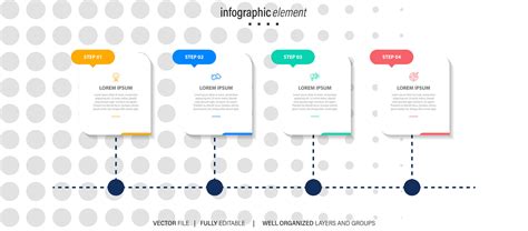 Vector Infographics Timeline Design Template With Line Boxes Label Integrated Circles