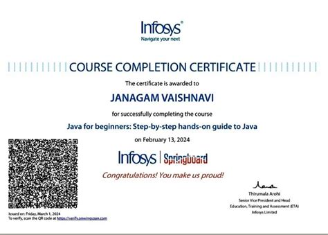 Janagam Vaishnavi On Linkedin Excited To Apply My Advanced Java Programming Skills To Contribute