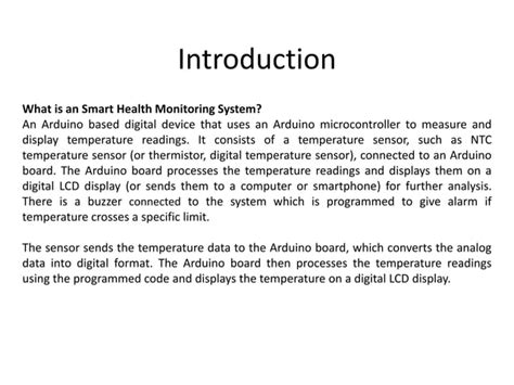 Arduino Based Digital Smart Thermometerpptx Consumer Electronics
