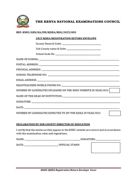 2025 Kjsea Return Envelope Pdf