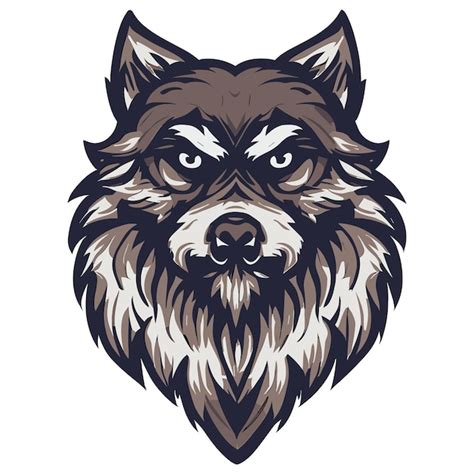 Premium Vector Retro Wolf With Beard Logo Vintage Logo Concept