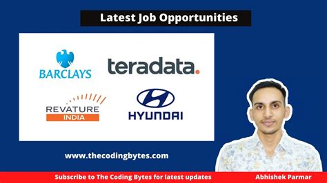 barclays off campus hyundai revature teradata hiring abhishek parmar the coding bytes