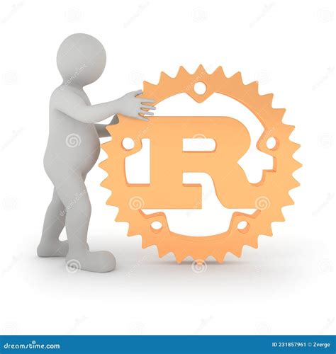Rust Programming Language Golden 3d Logo On White Background 3d Rendering Royalty Free Stock