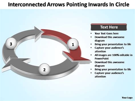 Interconnected Arrows Pointing Inwards In Circle Powerpoint Templates PowerPoint Shapes