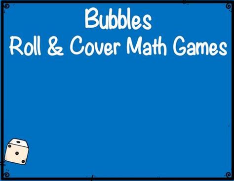 Bubbles Themed Math Center Dice Games Two And Three Addend Addition