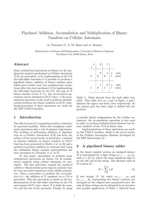 pdf pipelined addition accumulation and multiplication of binary