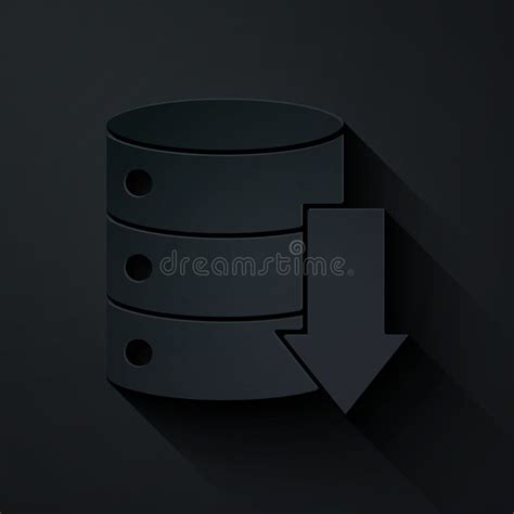Paper Cut Server Data Web Hosting Icon Isolated On Black Background Paper Art Style Stock