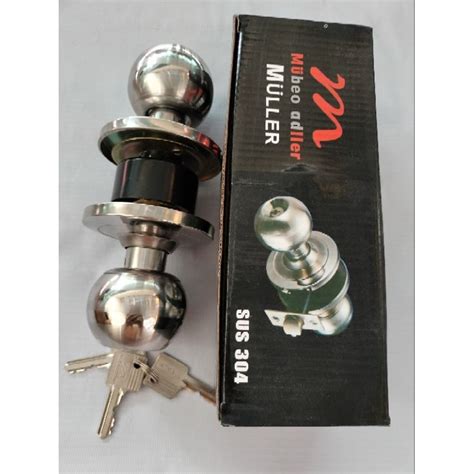 Jual Kunci Pintu Bulat Kamar Mandi Muller Tarikan Handle Bulat Shopee Indonesia